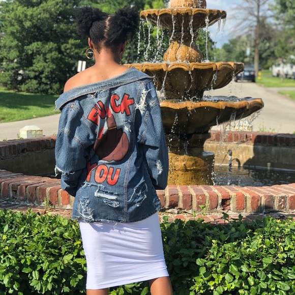 Nyree By Asia Woodard | Jackets & Coats | Custom Distressed Middle ...